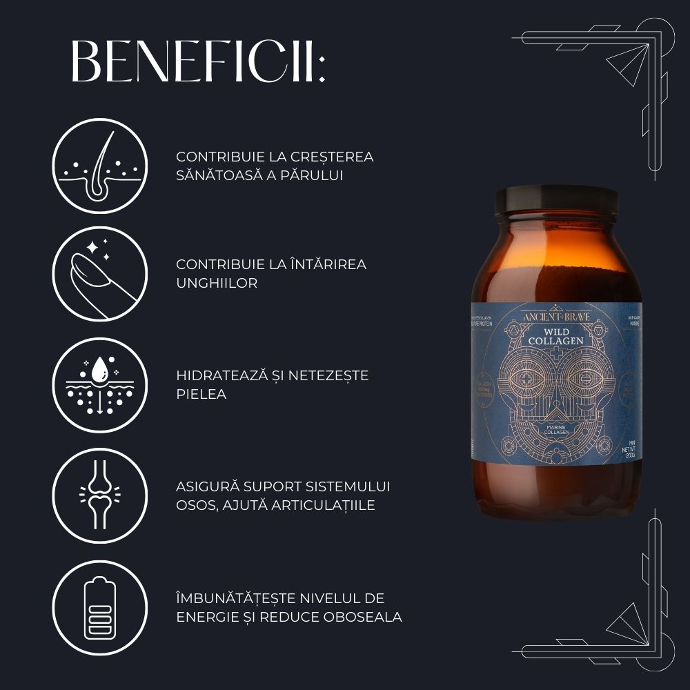 Wild Collagen Marin 200g (40 portii), Ancient and Brave de la Botaniq ...