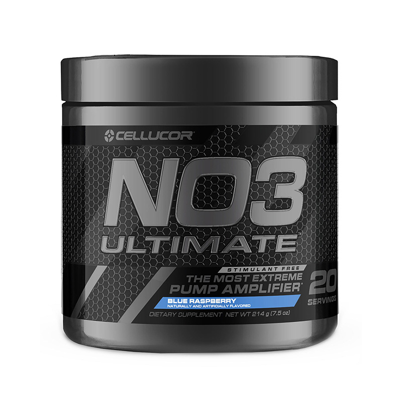 Cellucor NO3 Ultimate Formula pre-workout cu aroma de zmeura albastra ...
