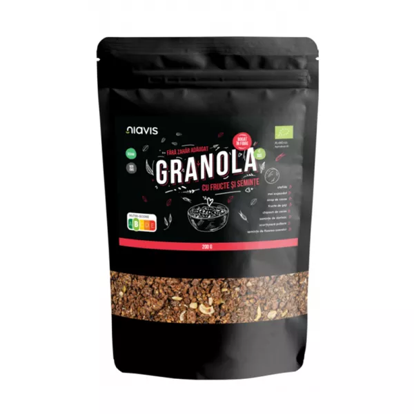 Granola cu fructe si seminte ecologica/BIO (200 grame), Niavis de la ...