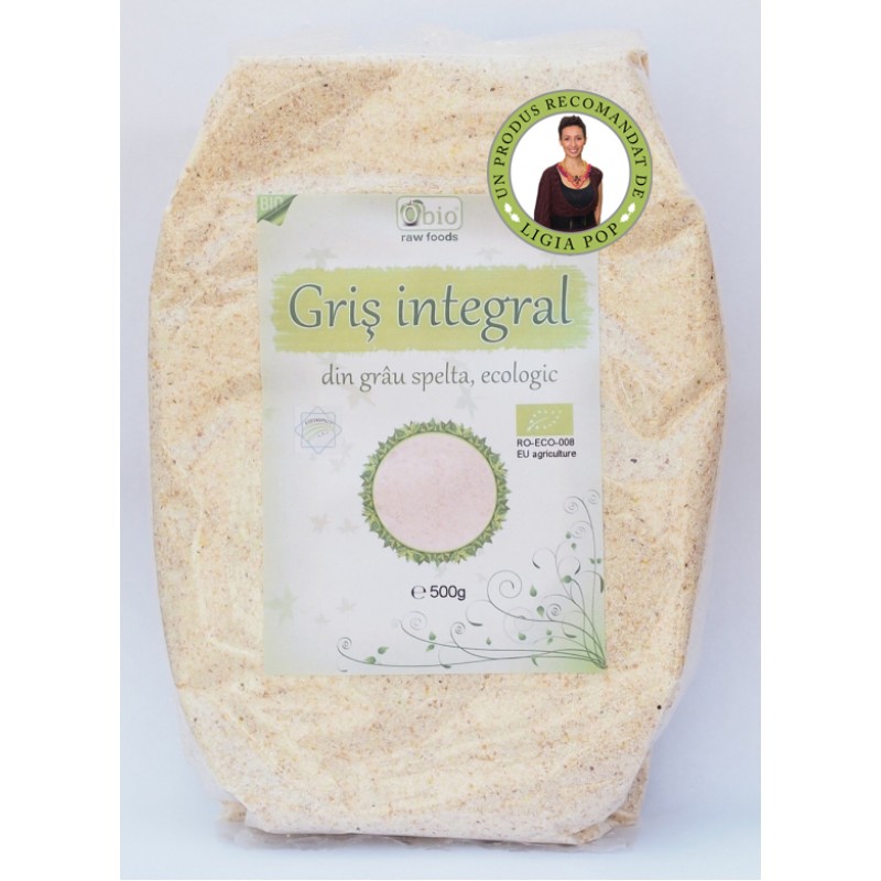 Gris integral din grau spelta bio (500 grame) - Botaniq.ro - Magazin Online