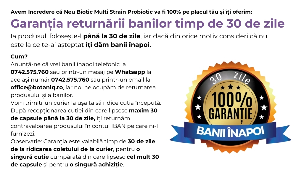 Neu Biotic Multi Strain Probiotic 20 miliarde (60 capsule), Neutrient ...