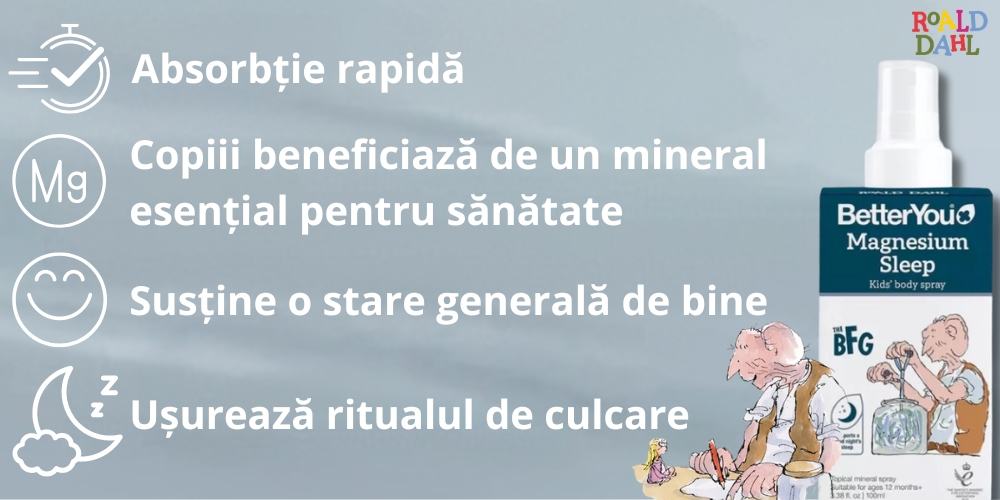 Magnesium Kids Body spray BFG (100 ml), BetterYou de la Botaniq.ro ...