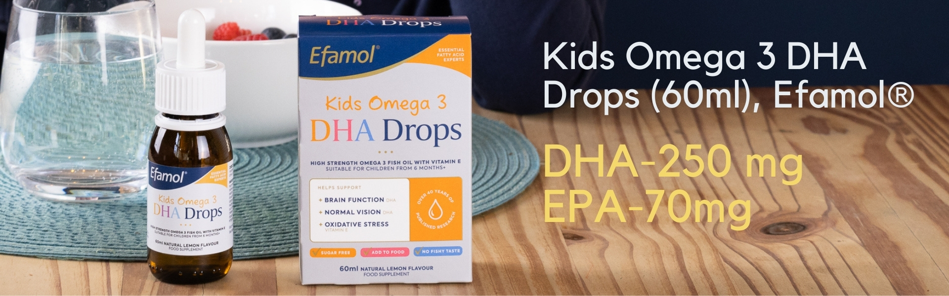 Kids Omega 3 DHA Drops (60ml), Efamol® de la Botaniq.ro - Simte natura!