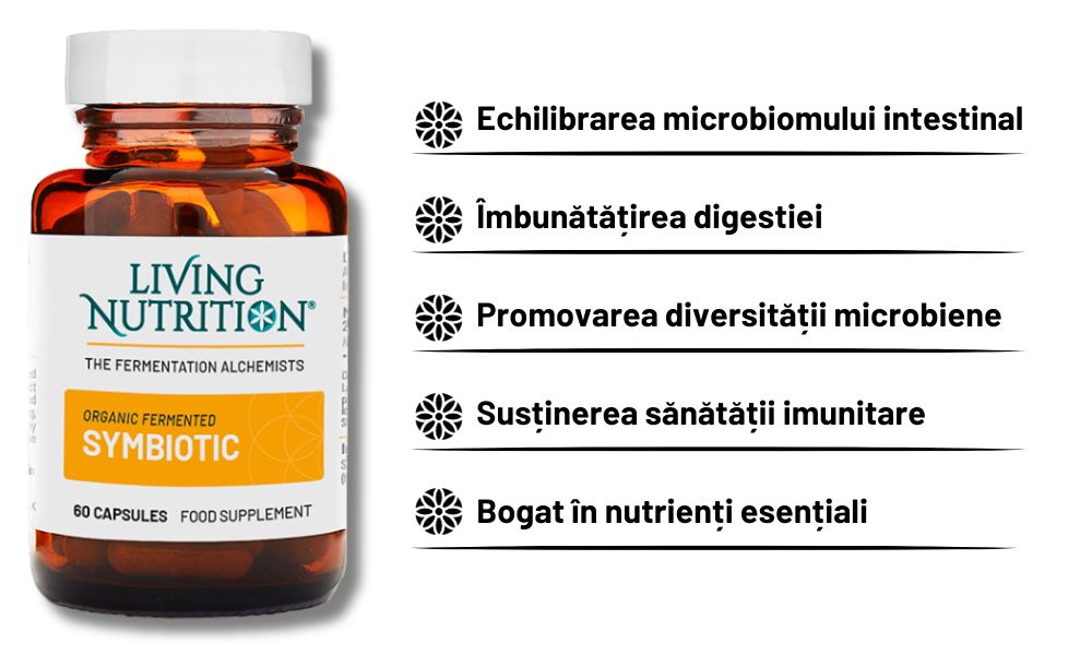 Organic Fermented SYMBIOTIC, pre+probiotice, 30 mld CFU (60 capsule ...