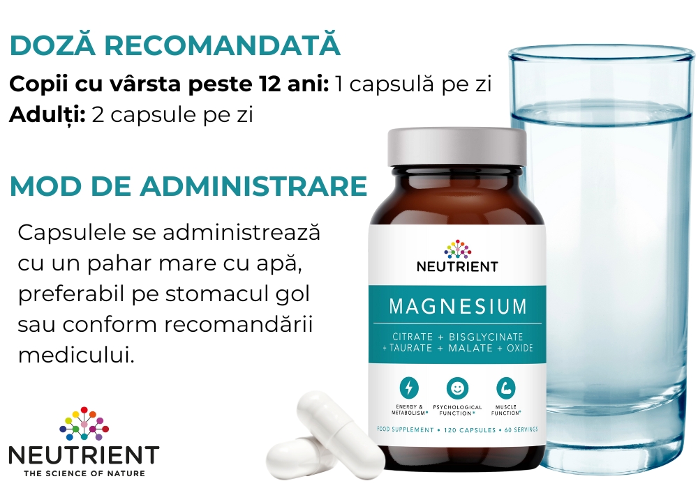 Magneziu - Formula cu 4 chelați (120 capsule), Neutrient de la Botaniq ...