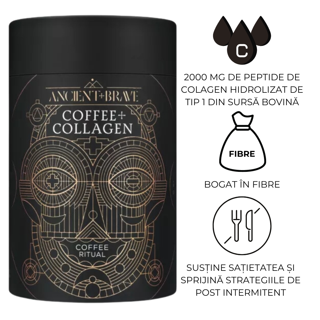 Coffee Collagen 250 gr (25 portii), Ancient and Brave de la Botaniq.ro ...