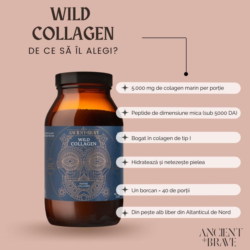 Wild Collagen Marin 200g (40 portii), Ancient and Brave de la Botaniq ...