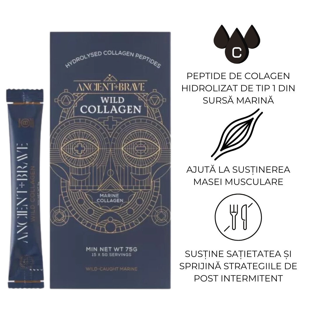 Wild Collagen Marin 15 plicuri x 5g, Ancient and Brave de la Botaniq.ro ...